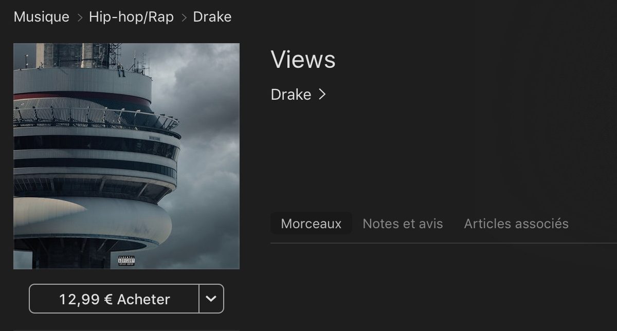 Exclusivité Apple Music/iTunes : Drake propose son album "Views ...