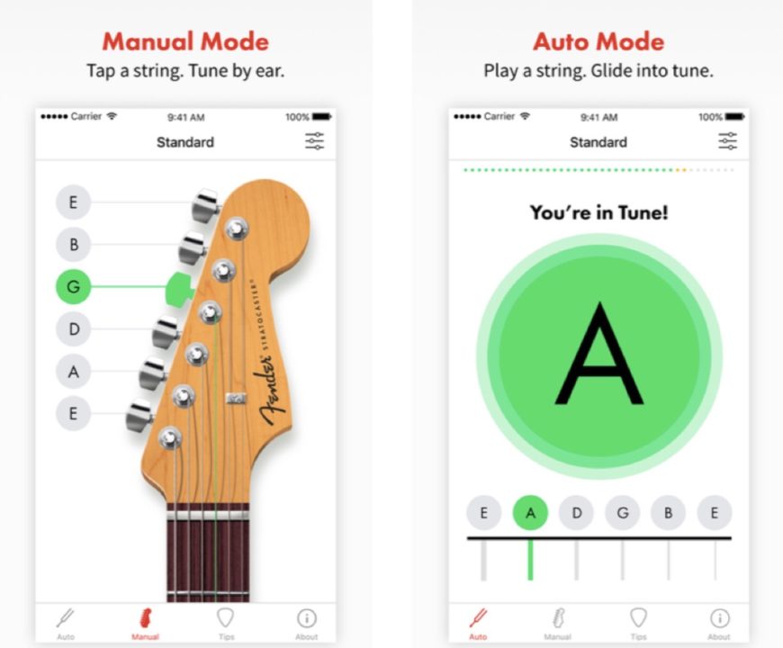 Sans surprise, la première app Fender est un... accordeur pour Guitares ...