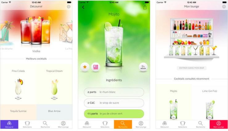 Cocktail Flow : une app design pour réaliser de succulents cocktails le ...