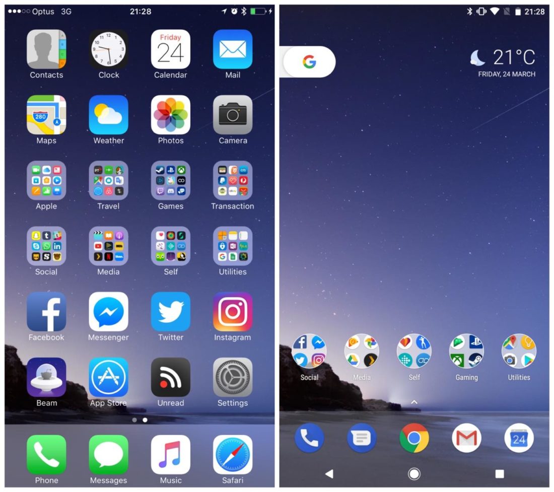 Comparaison en images : iOS 10 vs Android O - iPhoneAddict.fr
