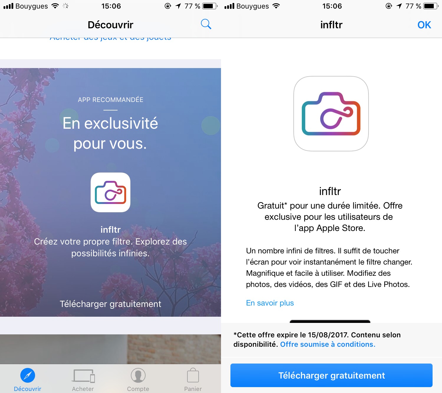 Apple offre des codes pour télécharger gratuitement l’app Infltr sur ...