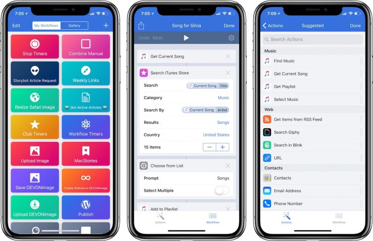 Apple met à jour l'app Workflow : support d'iOS 11, de l'iPhone X, du ...