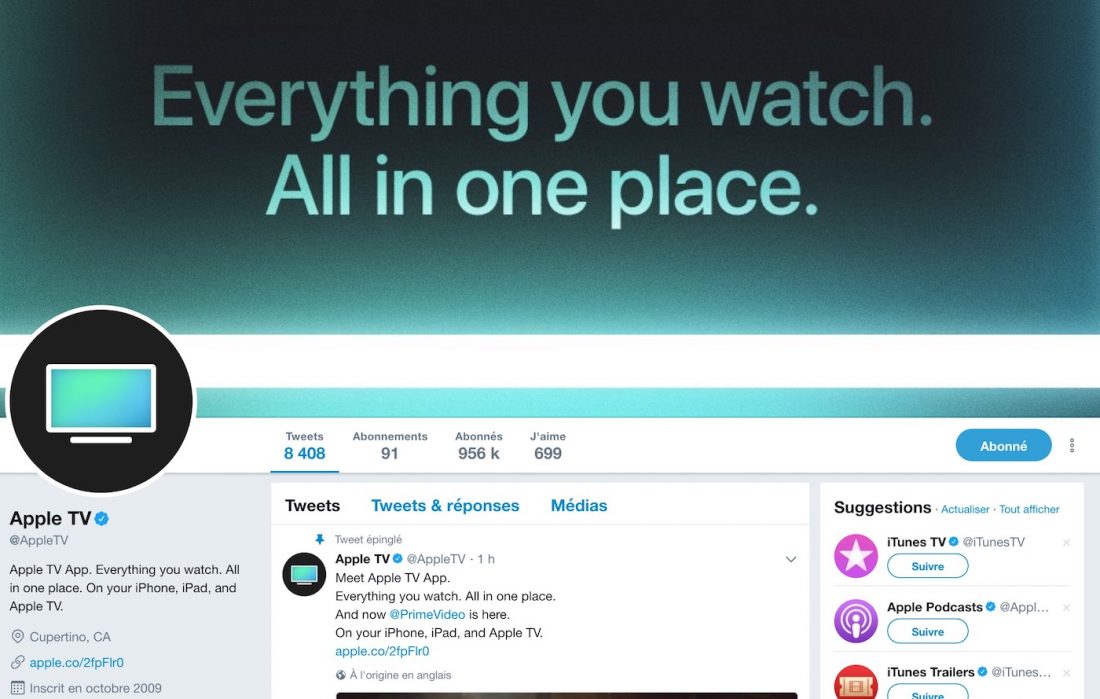 Apple met en place un compte Twitter dédié à l'Apple TV et à ses ...