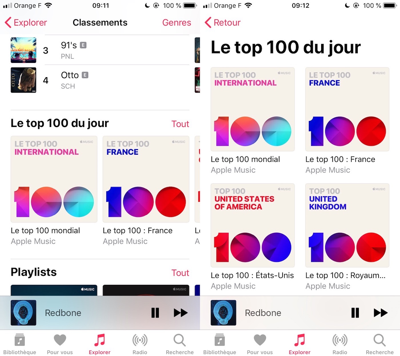 Apple Music sépare (enfin) les albums et singles et propose des top 100 ...