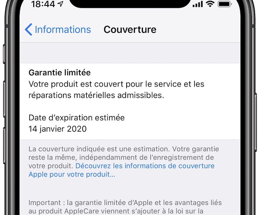 iOS 12.2 vous donne des détails sur l'assurance AppleCare de votre ...