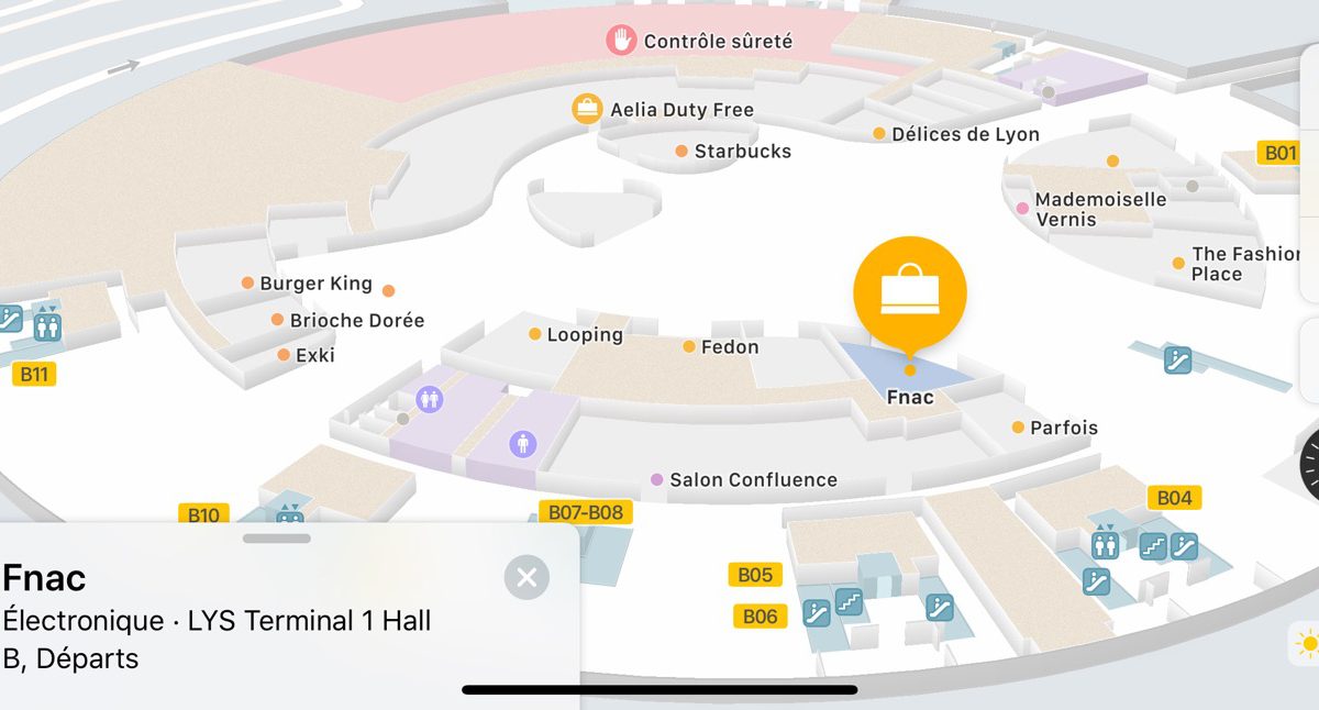 Apple ajoute le plan d'intérieur de l'aéroport de Lyon dans Plans ...
