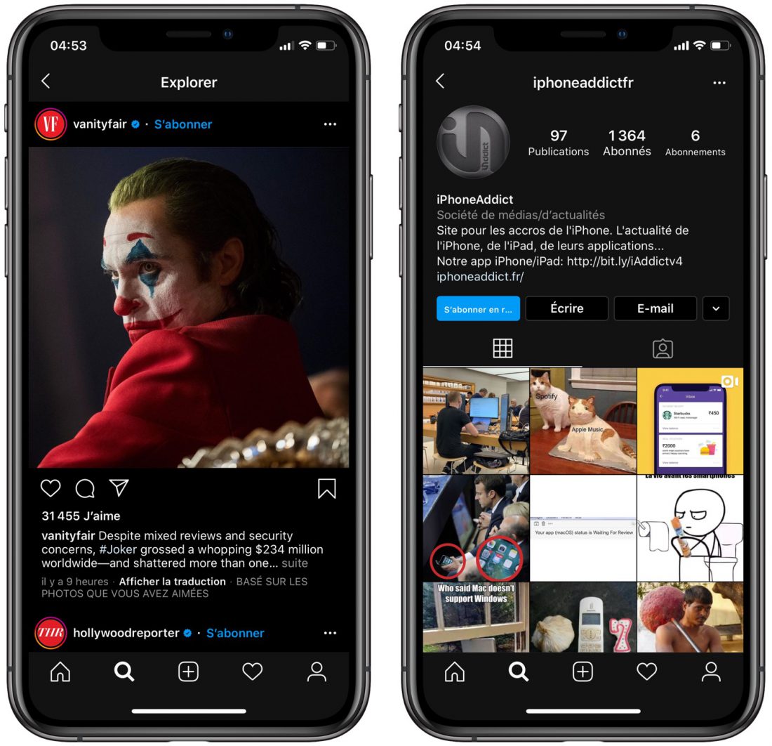 Instagram : le mode sombre est disponible sur iOS 13 et Android 10
