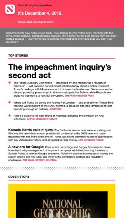 Apple News envoie maintenant des e-mails quotidiens pour récapituler l ...