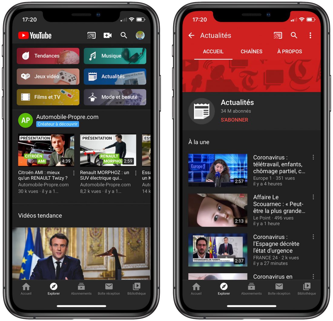 YouTube propose un nouvel onglet "Explorer" sur iOS et Android