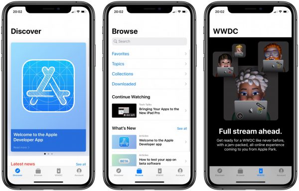 WWDC 2020 : l'app Apple Developer mise à jour et ajout d'une version ...