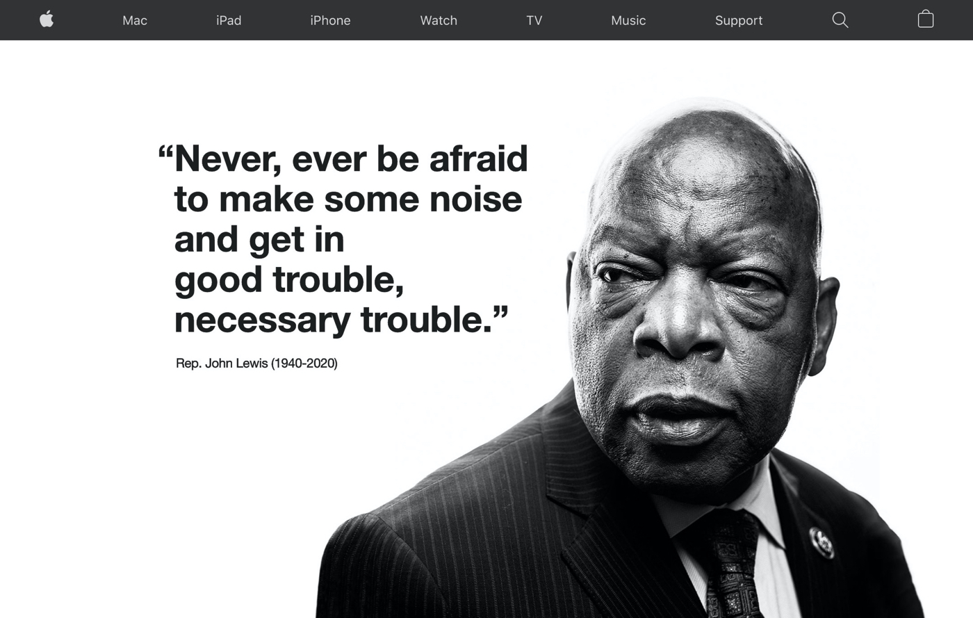 Mort de John Lewis : Apple et Tim Cook rendent hommage