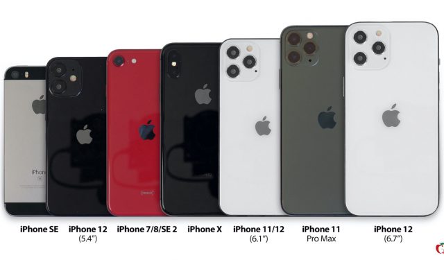 Dimensions : l'iPhone 12 5,4 pouces comparé aux iPhone SE et iPhone 7 ...