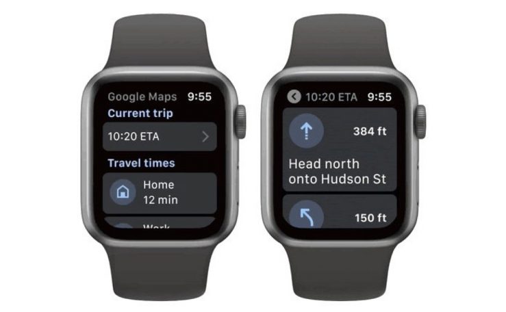 Google Maps est (une nouvelle fois) disponible sur l'Apple Watch ...
