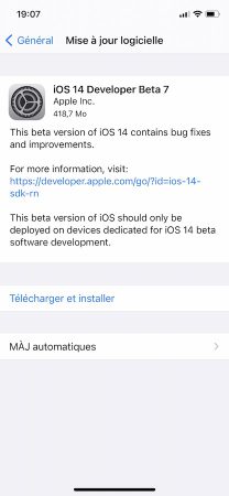 iOS 14 bêta 7 est disponible + bêta 6 de macOS Big Sur et bêta 7 de ...