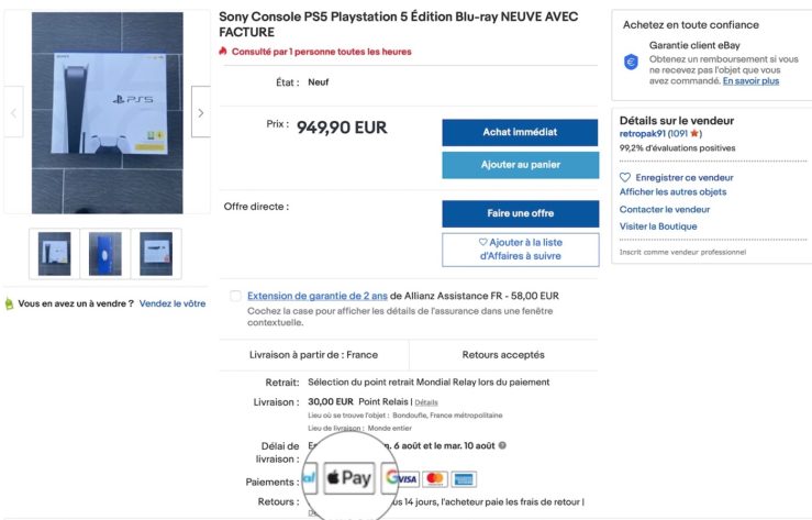 Payer avec Apple Pay sur le site d'eBay devient possible - iPhoneAddict.fr