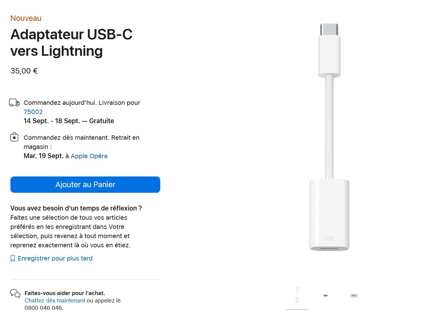 Apple se fait plaisir avec un adaptateur USB‑C vers Lightning à 35 ...