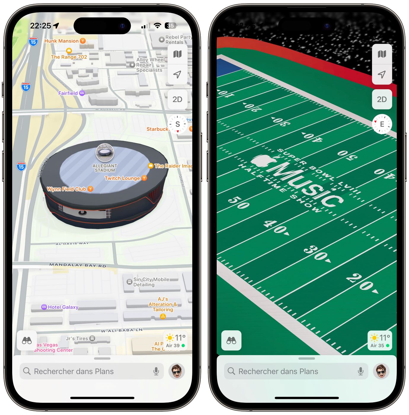 Super Bowl 2024 : Apple Plans permet de voir l’intérieur du stade ...