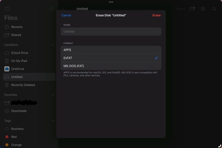 iOS 18 peut formater un stockage externe avec l’app Fichiers ...