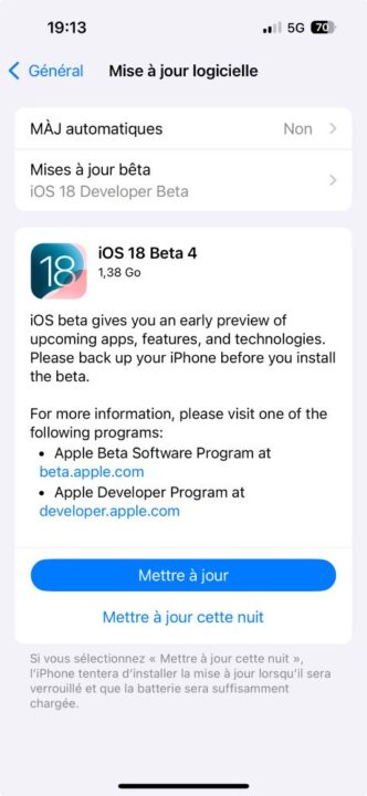 iOS 18 bêta 4 est disponible - iPhoneAddict.fr
