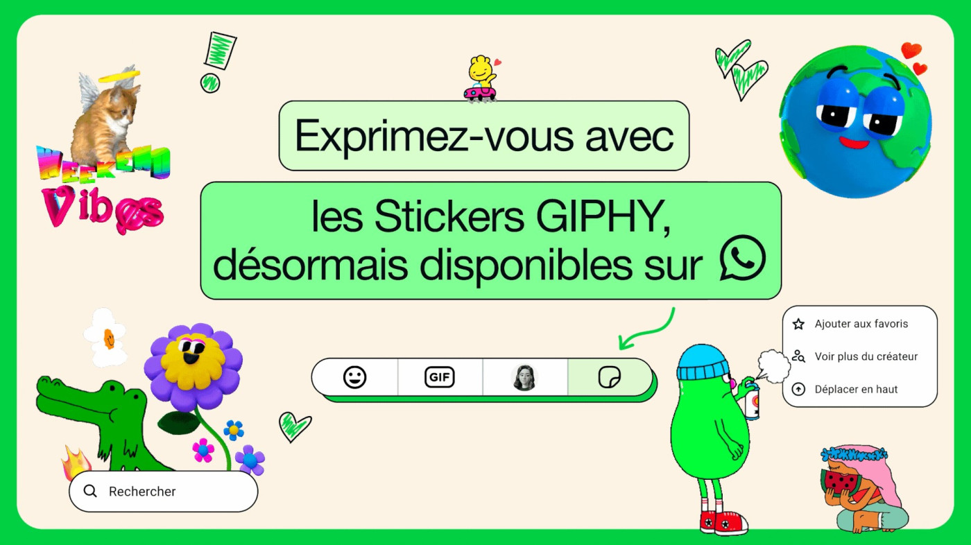 WhatsApp ajoute des stickers animés de GIPHY et de l'IA - iPhoneAddict.fr