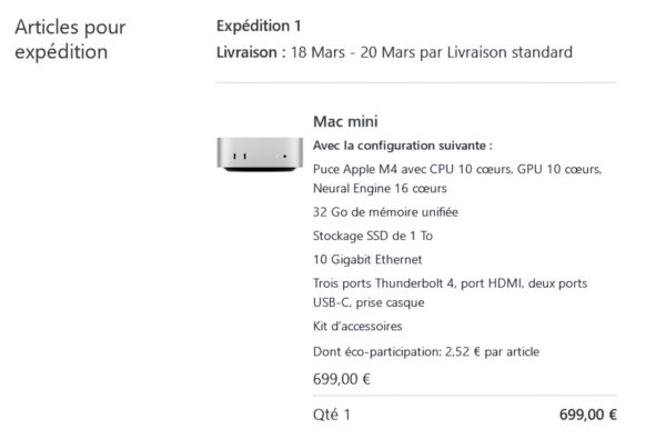 La bourde d'Apple qui a proposé des Mac mini M4 à 699€ au lieu de 1 824 ...