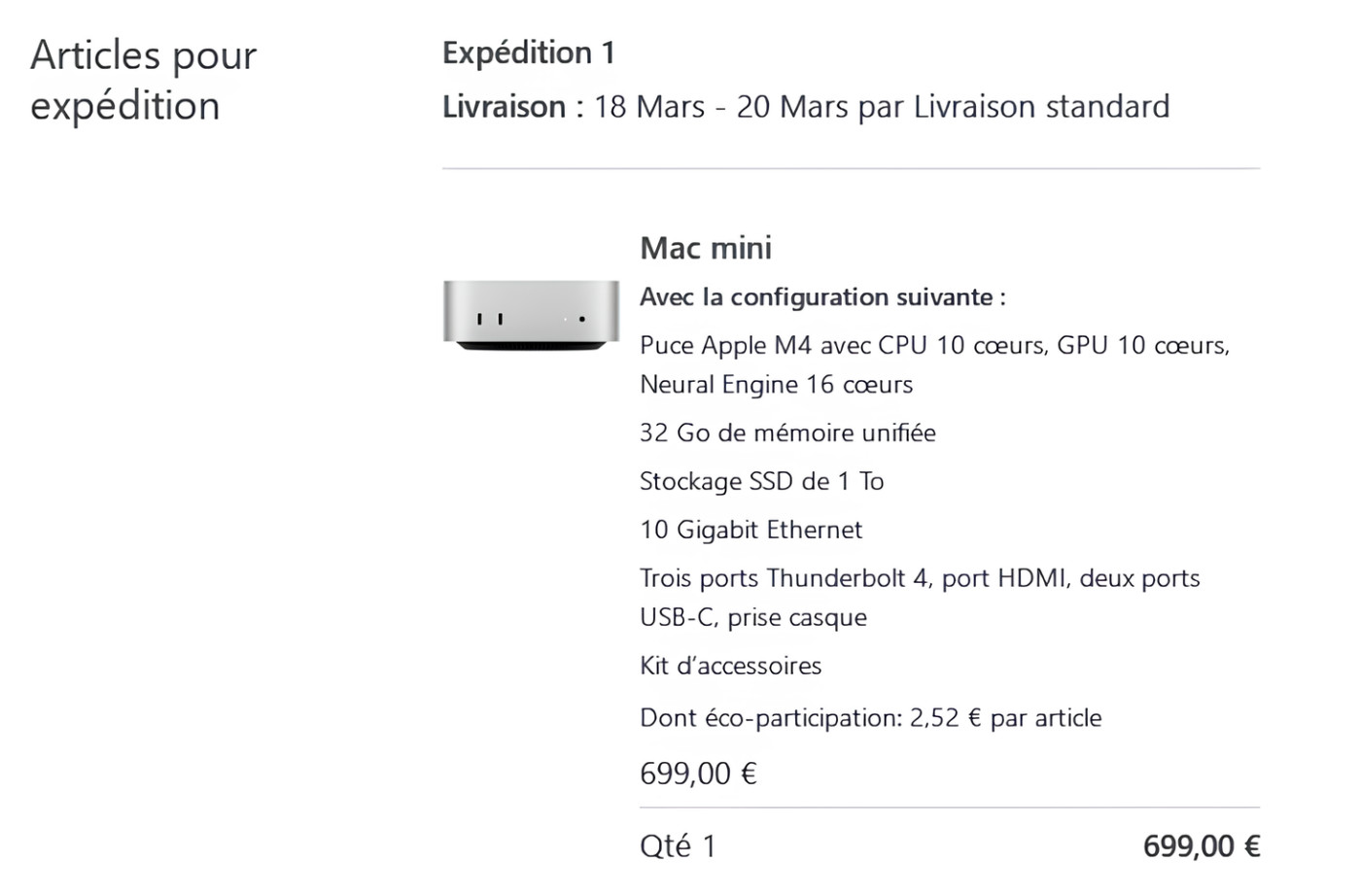 La bourde d'Apple qui a proposé des Mac mini M4 à 699€ au lieu de 1 824 ...