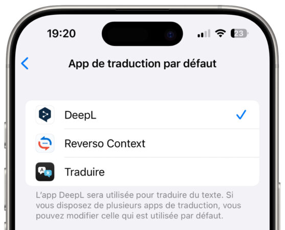 Il n'est plus obligatoire d'avoir Traduire d'Apple comme application ...
