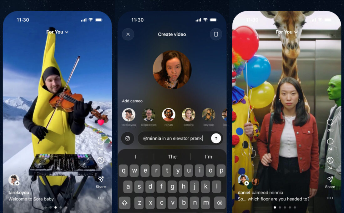 L'app Sora d’OpenAI sur iPhone atteint 1 million de téléchargements ...