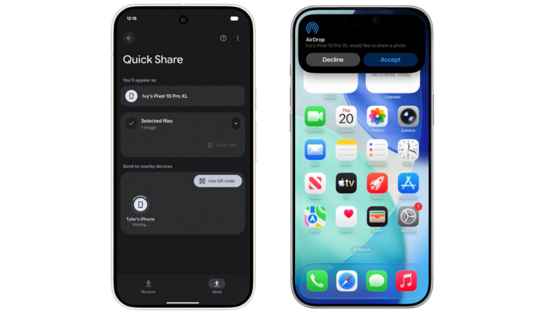 Partage de fichiers entre iPhone et Android : Google ajoute AirDrop et ...