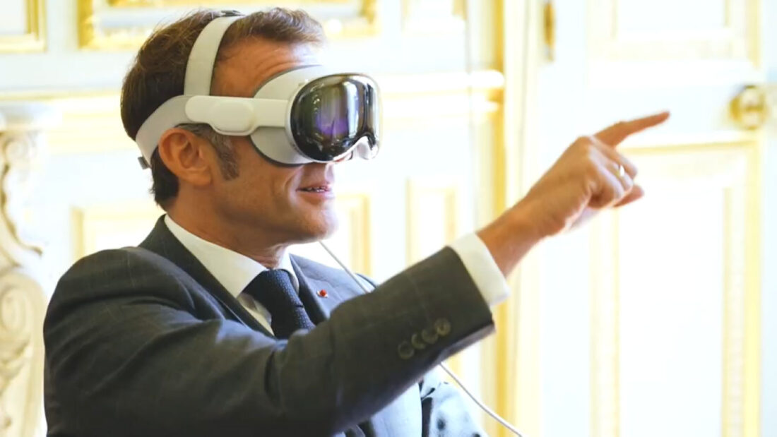 Emmanuel Macron utilise l'Apple Vision Pro pour son récap de l'année ...